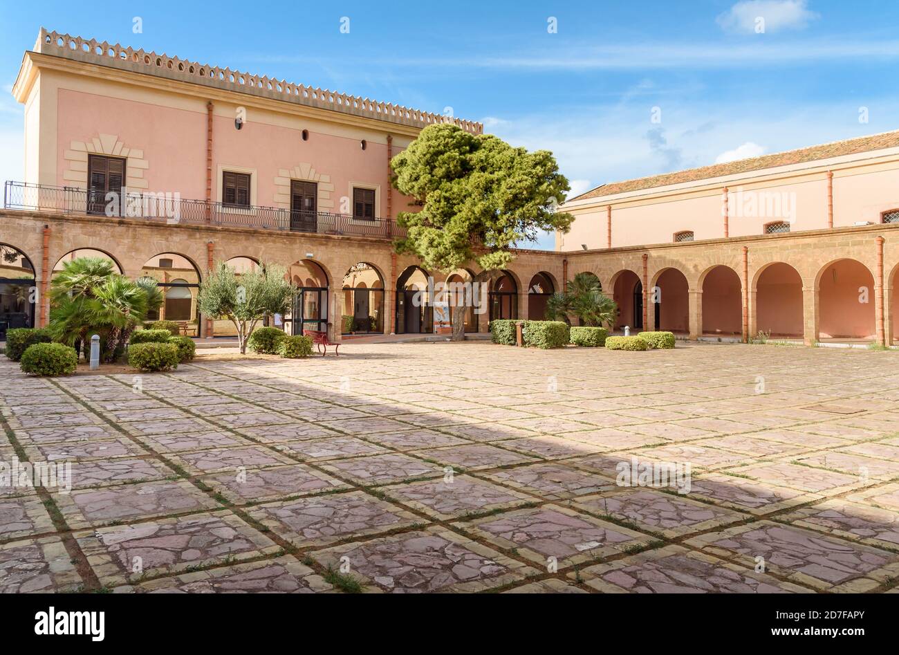 Terrasini, Sicily, Italy - September 26, 2020: Palace of Aumale, the ...