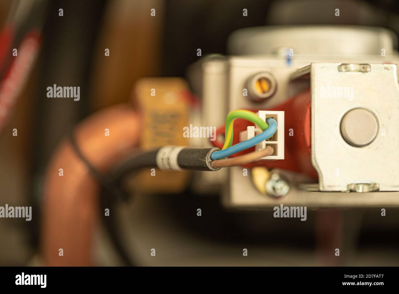 Inside the gas boiler. Close-up details Stock Photo - Alamy