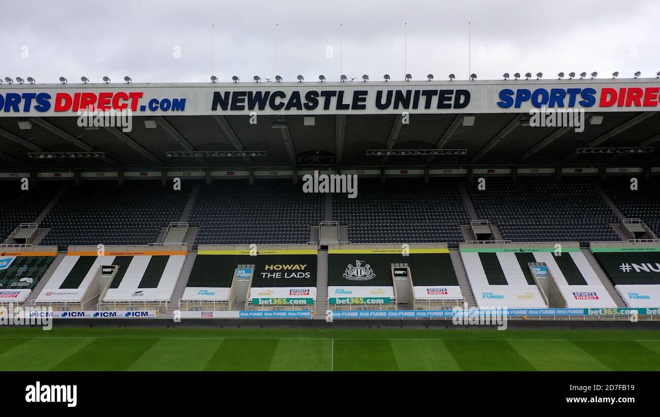 An aerial view of St James' Park, home of Newcastle United in Newcastle Stock Photo - Alamy