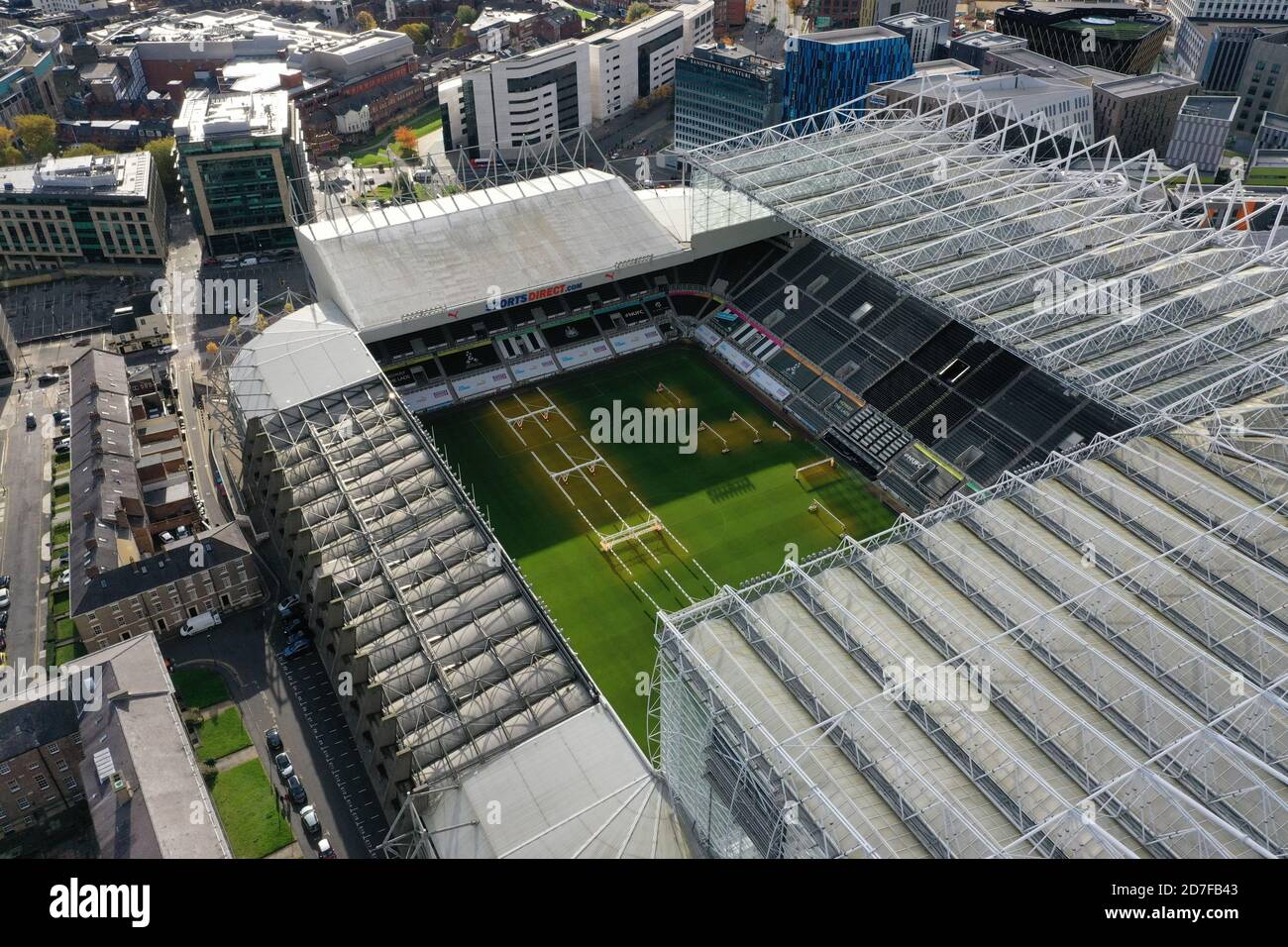 An aerial view of St James' Park, home of Newcastle United in Newcastle Stock Photo - Alamy
