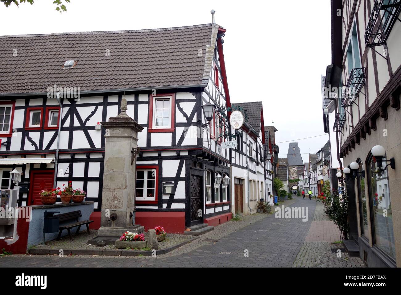 Old historic half timbered houses in Unkel, Germany Stock Photo - Alamy