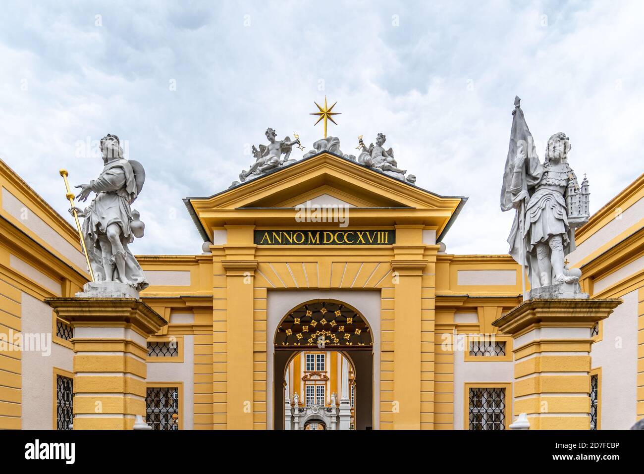 Town square and melk abbey monastery hi-res stock photography and ...