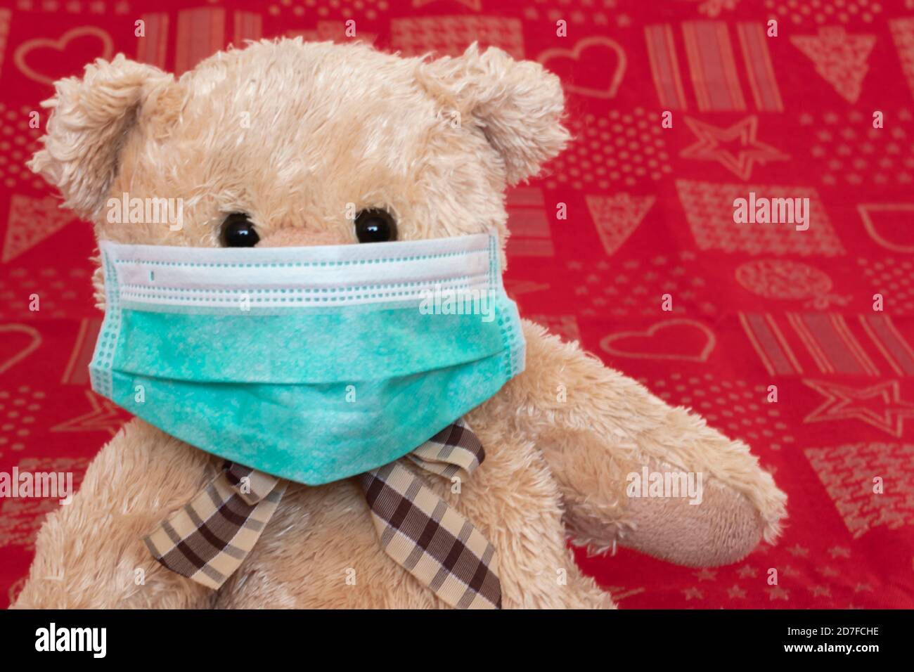 Stuffed Bear with face mask Stock Photo - Alamy