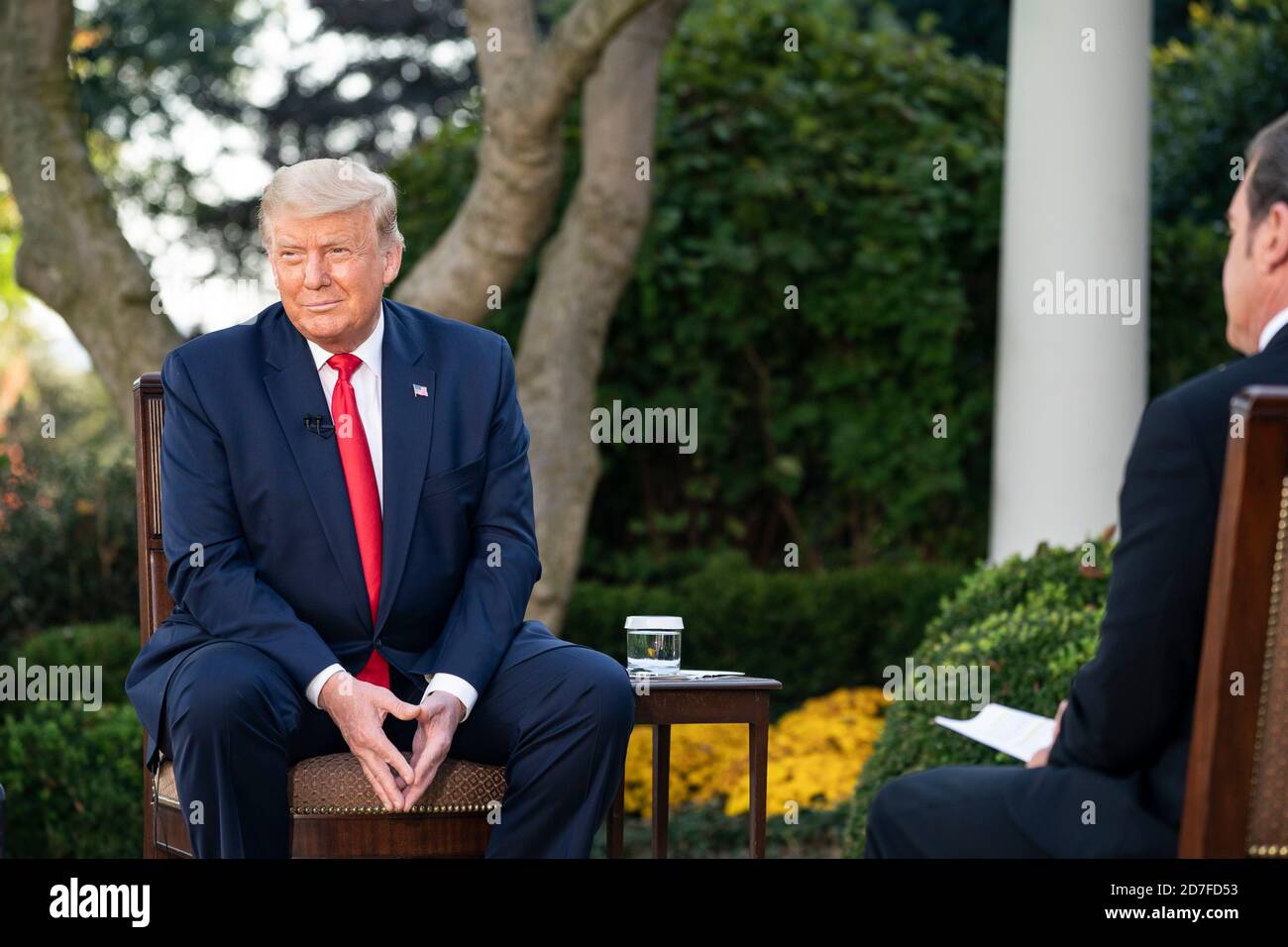 U.S. President Donald Trump, participates in a Sinclair Broadcast town ...