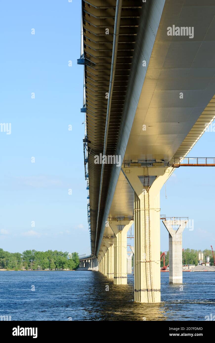 Construction of a new bridge over the river Volga, Russia Stock Photo ...