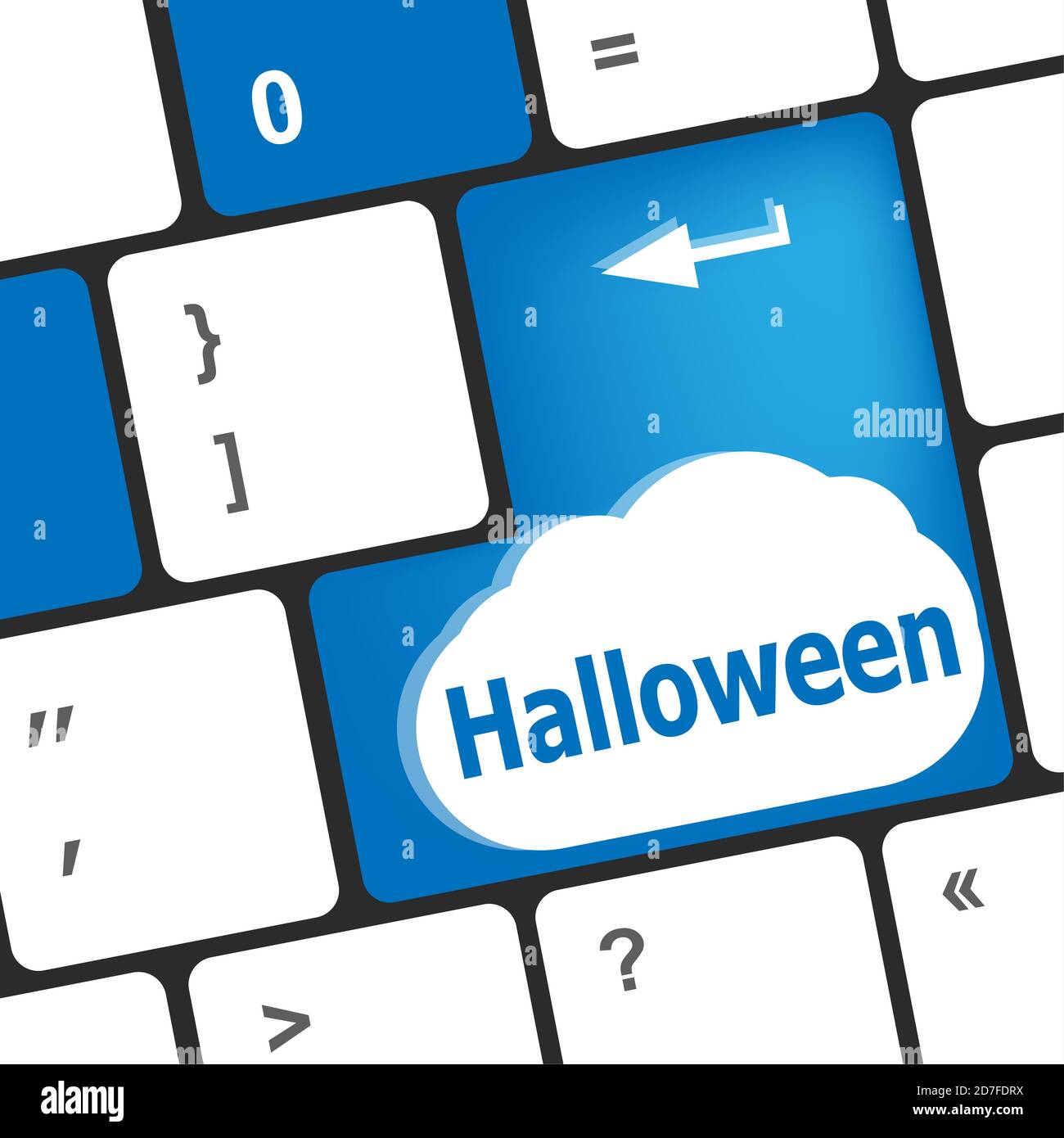 Halloween key on computer keyboard. Holiday concept Stock Photo - Alamy