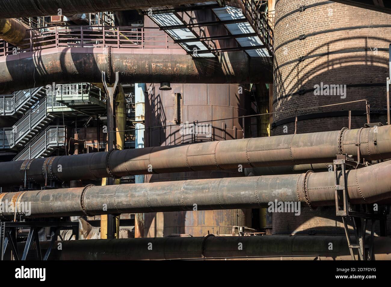 pipeline detail of a historic blast furnace Stock Photo - Alamy