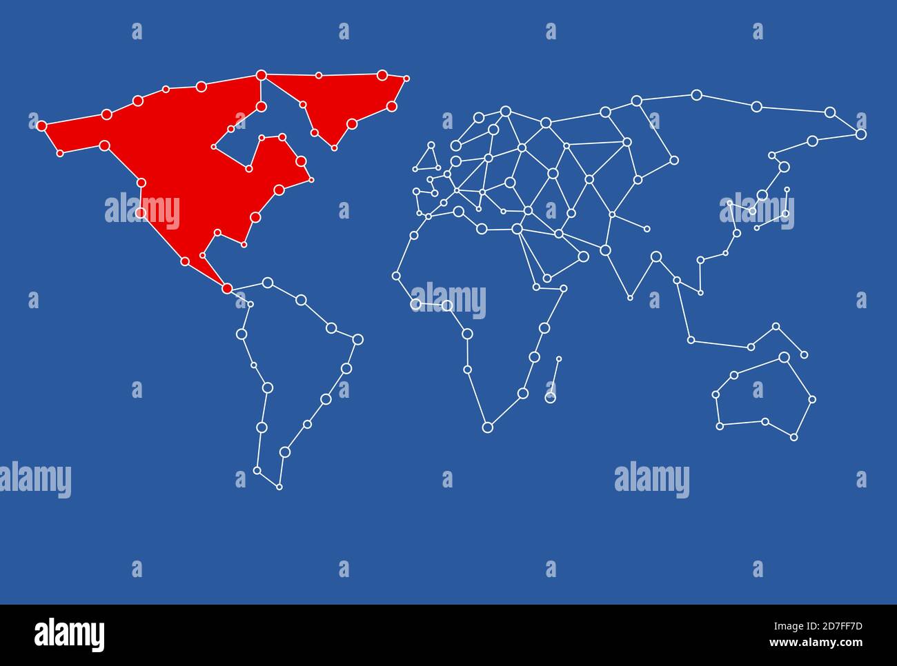 a world map template dot connected map for graphic design use with the ...