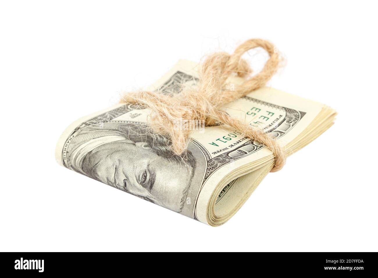 Banknotes of dollars money isolated on white background Stock Photo - Alamy