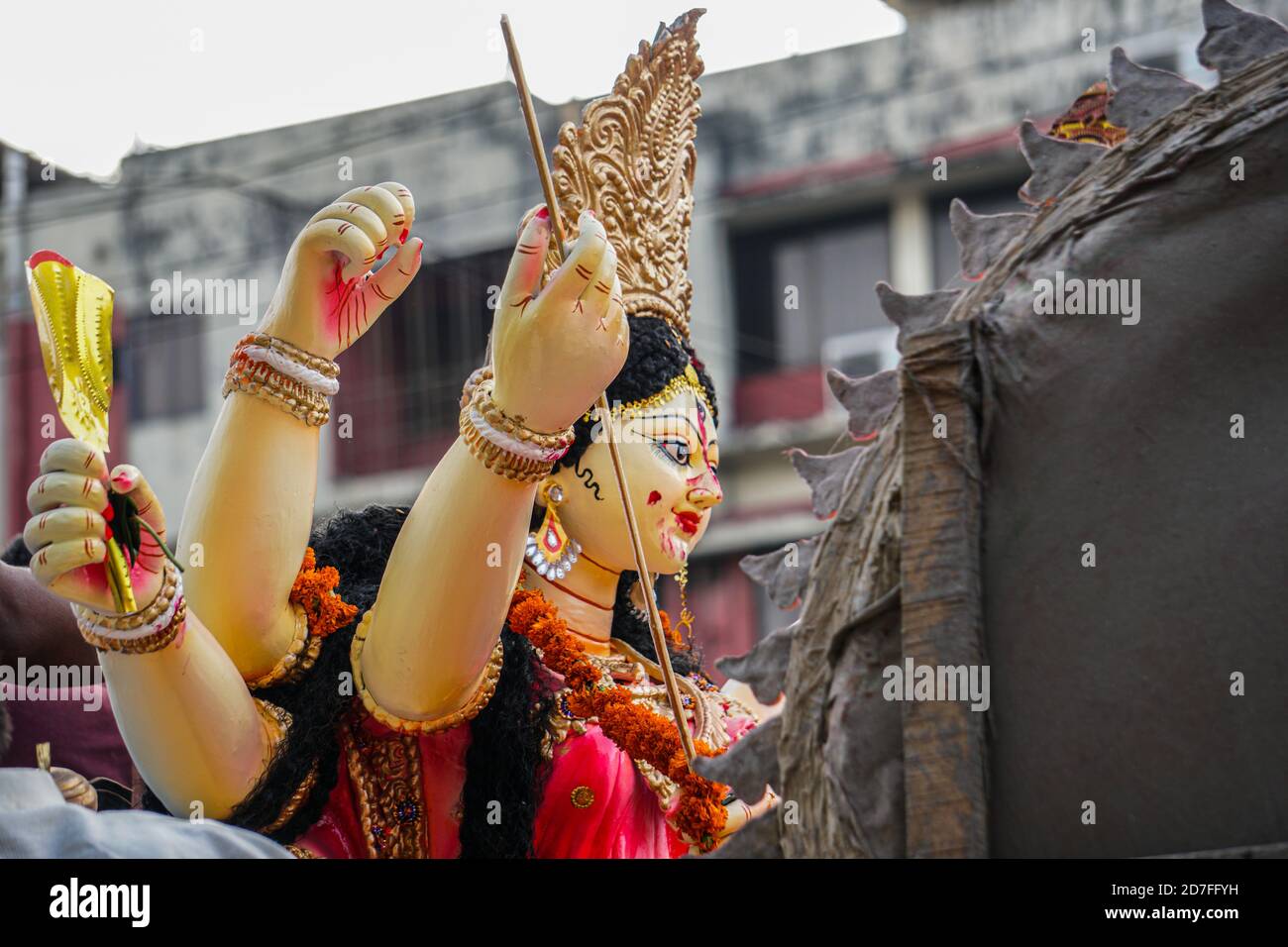Image of the great fort festival of Hinduism. Image of Goddess Durga ...