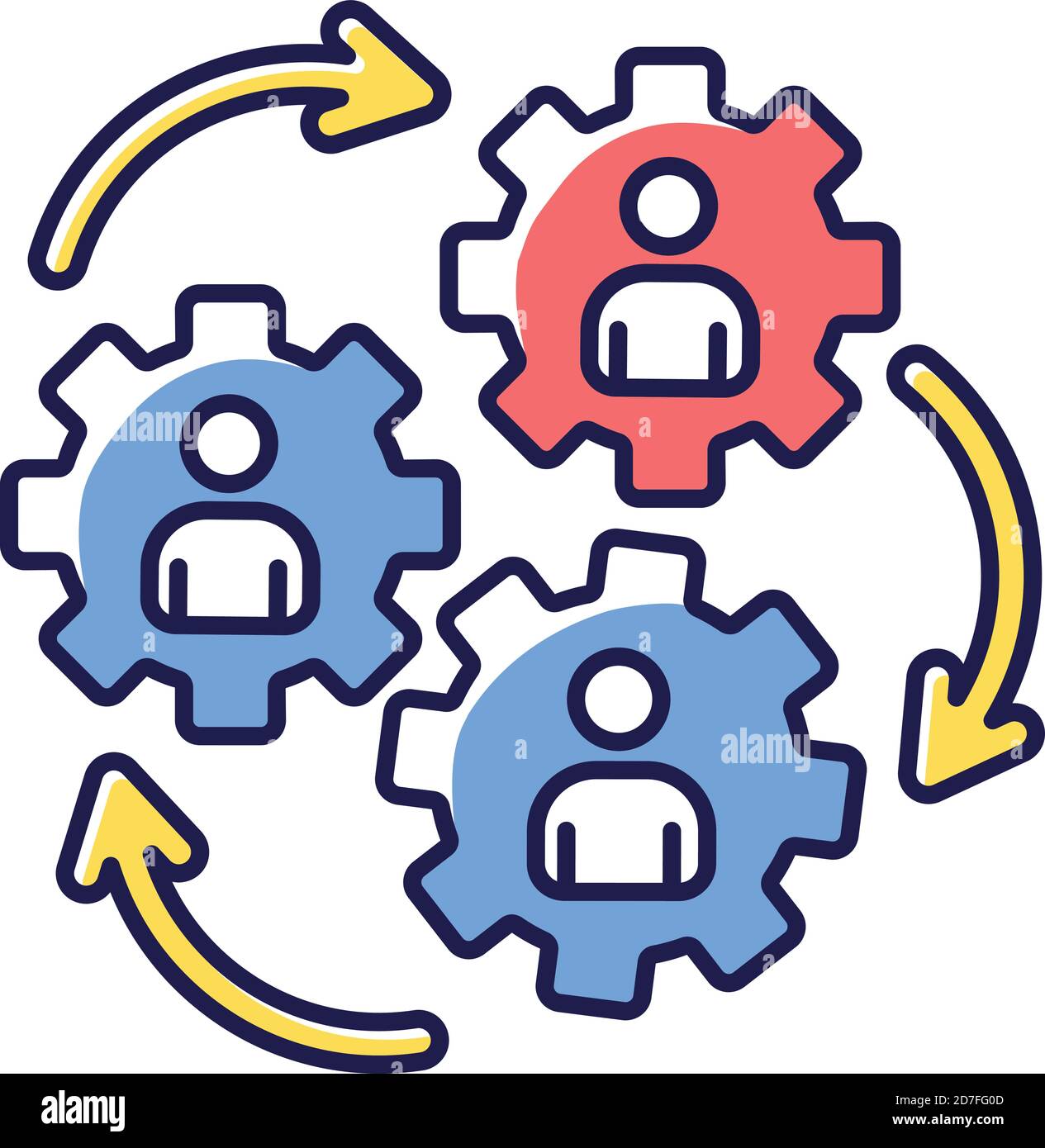 Human synergy RGB color icon Stock Vector Image & Art - Alamy