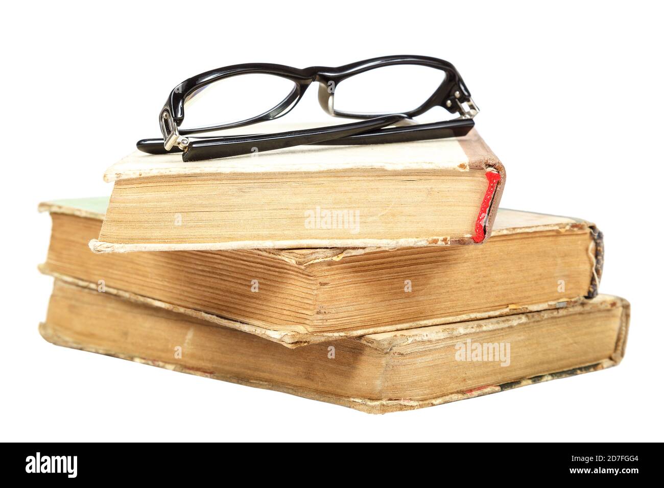 Books pile isolated on a white background Stock Photo - Alamy