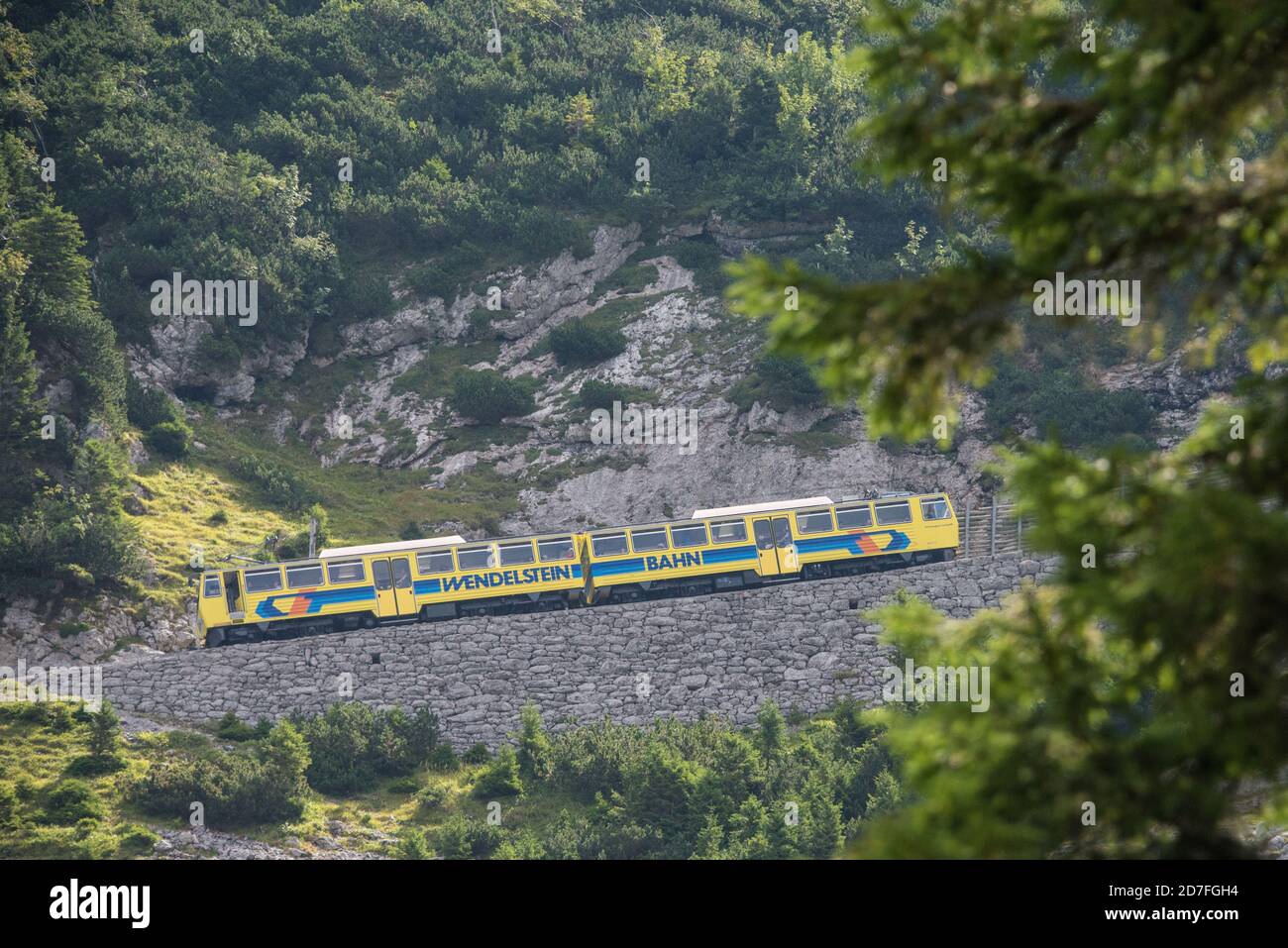 the historic rack-railway driving up Mount Wendelstein is a popular ...