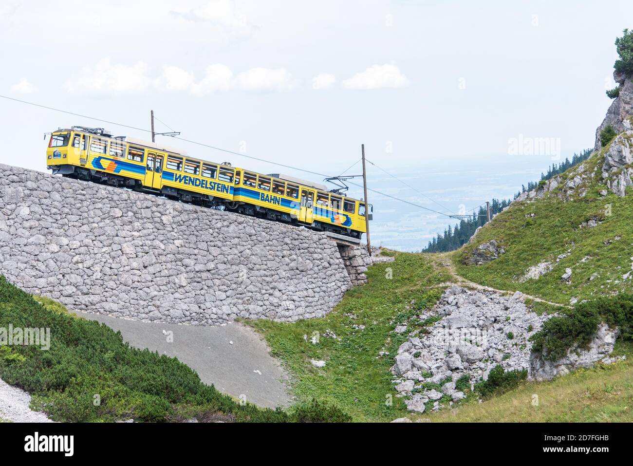the historic rack-railway driving up Mount Wendelstein is a popular ...