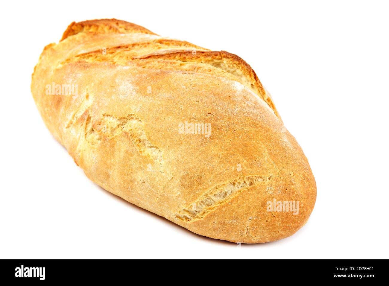 Loaf of wheat bread isolated on white background Stock Photo - Alamy