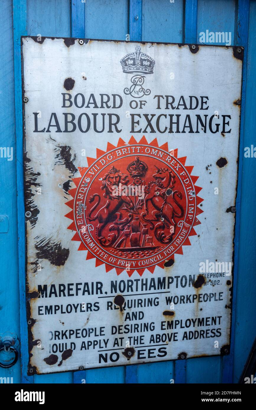 board of trade enamel sign labour exchange job centre unemployment ...