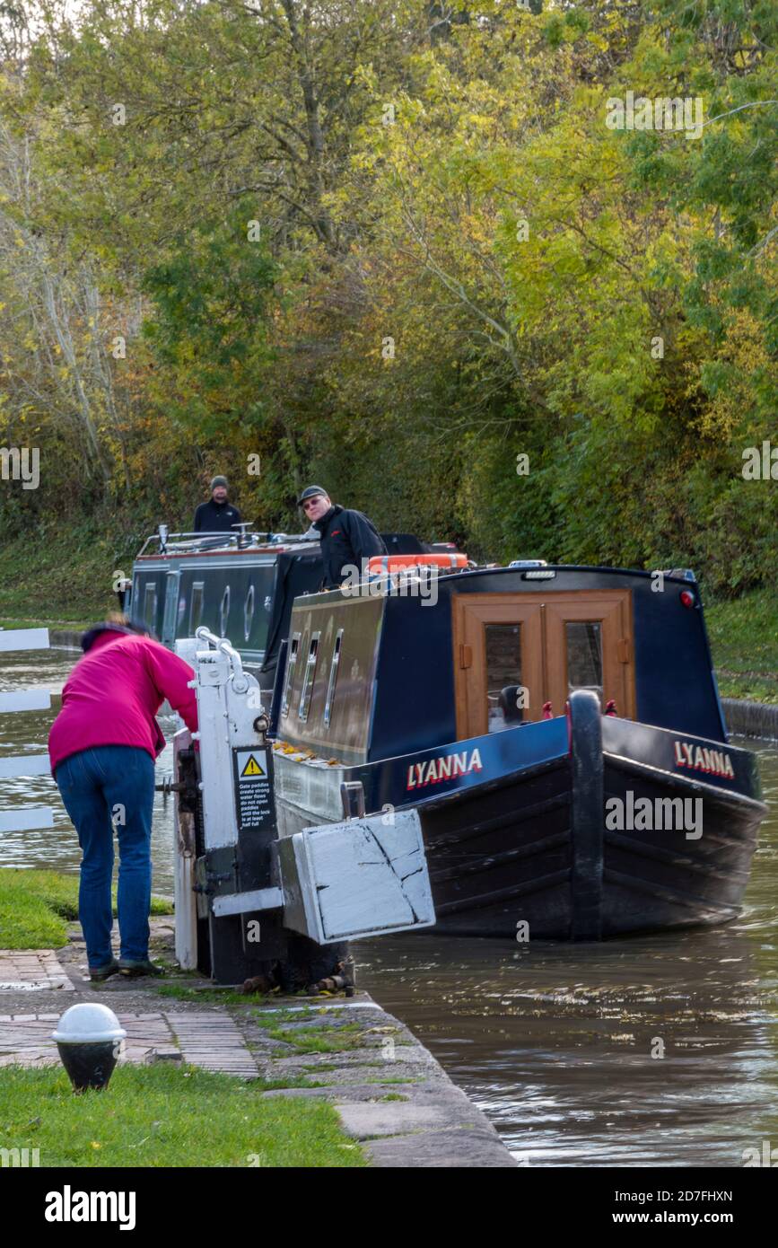a woman or female operating the locks on the grand union canal at ...