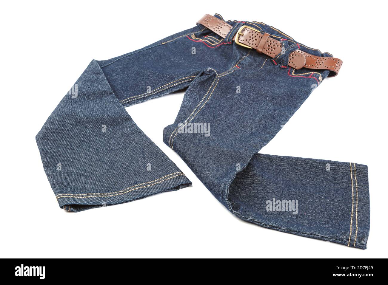 Denim pants isolated on a white background Stock Photo - Alamy