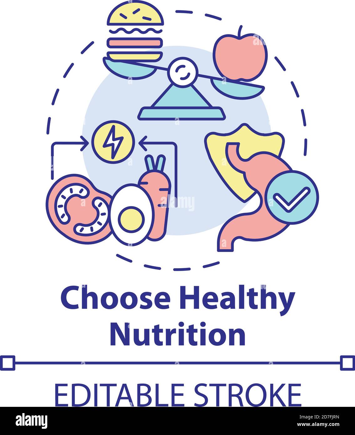 Choose healthy nutrition concept icon Stock Vector Image & Art - Alamy