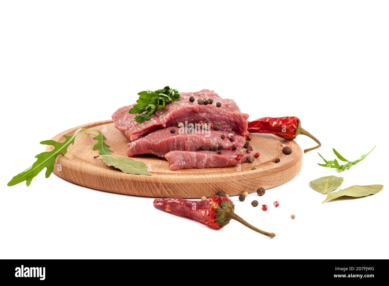Meat fresh isolated on a white background Stock Photo - Alamy