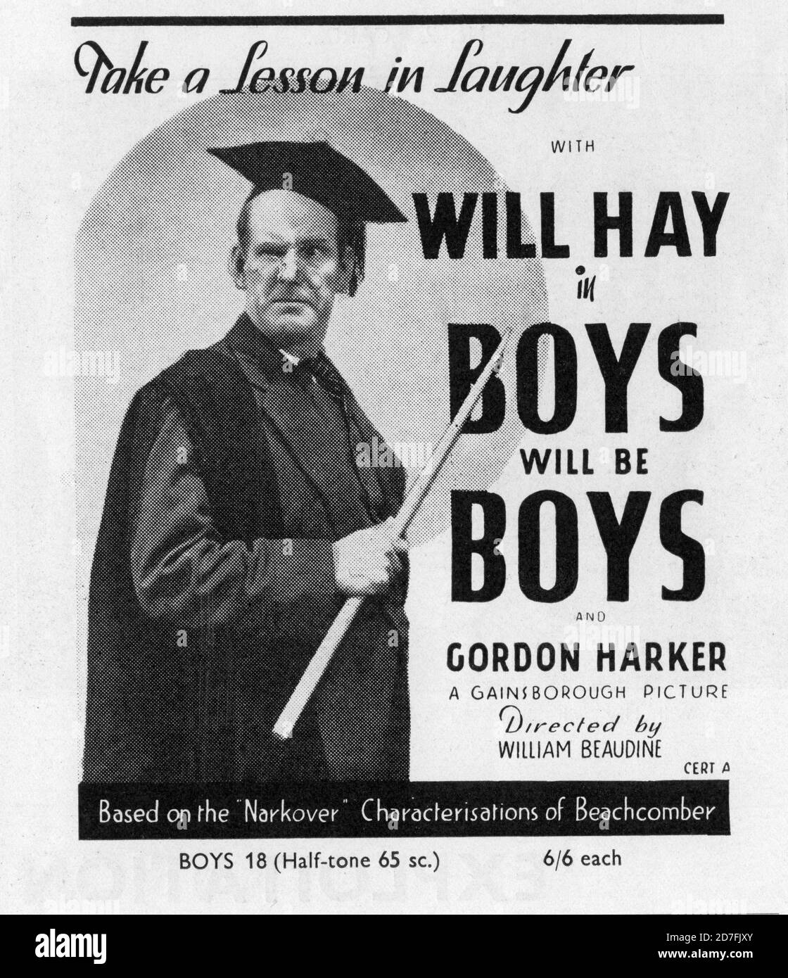 WILL HAY in BOYS WILL BE BOYS 1935 director WILLIAM BEAUDINE based on ...