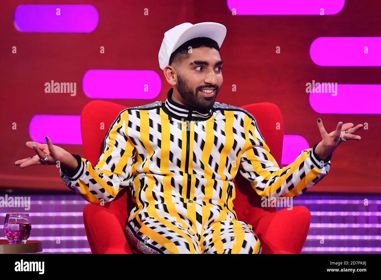 EDITORIAL USE ONLY Mawaan Rizwan during the filming for the Graham Norton Show at BBC ...