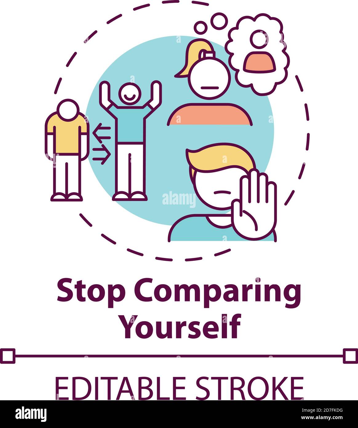 Stop comparing yourself concept icon Stock Vector Image & Art - Alamy