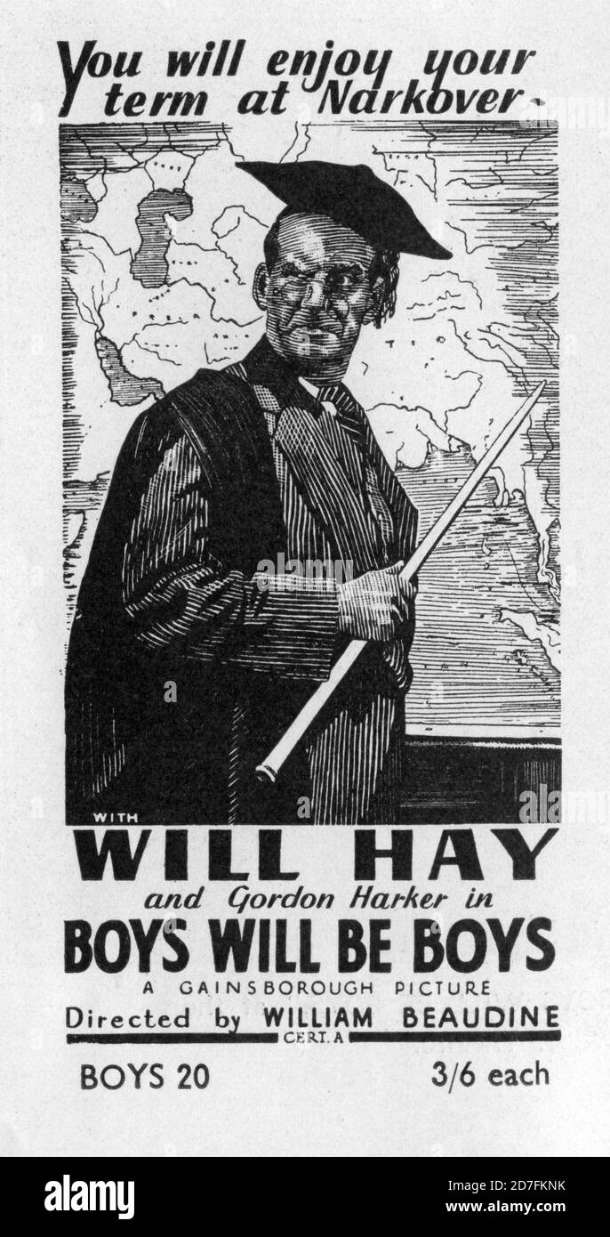 WILL HAY in BOYS WILL BE BOYS 1935 director WILLIAM BEAUDINE based on ...