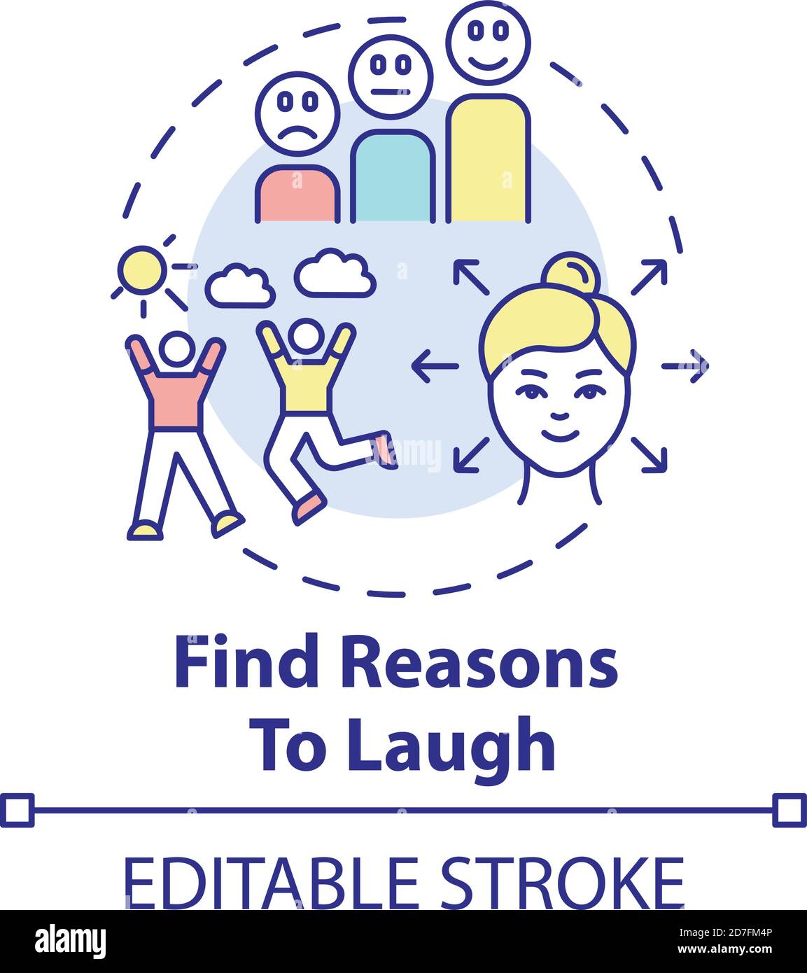 Find reasons to laugh concept icon Stock Vector Image & Art - Alamy