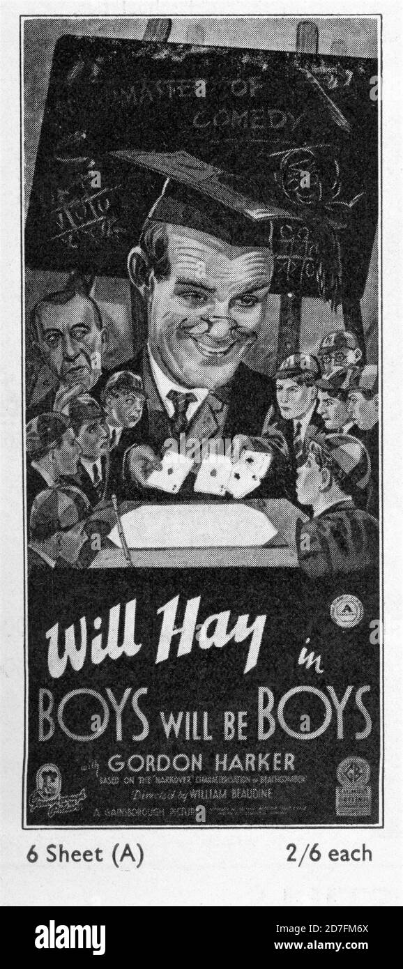 WILL HAY in BOYS WILL BE BOYS 1935 director WILLIAM BEAUDINE based on ...