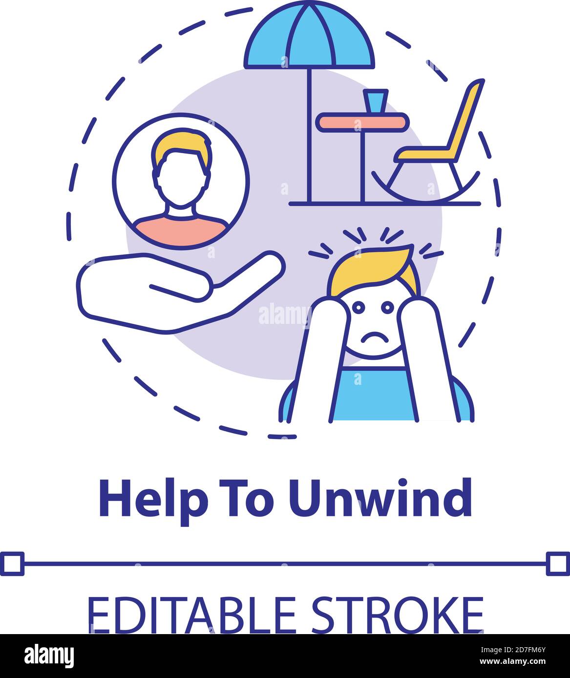 Help to unwind concept icon Stock Vector Image & Art - Alamy