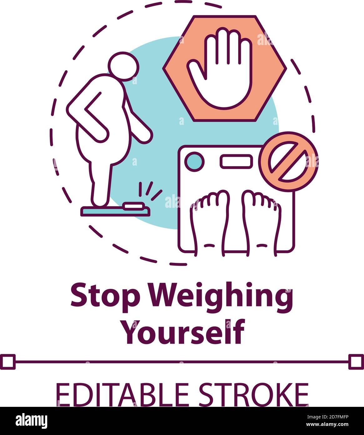 Stop weighing yourself concept icon Stock Vector Image & Art - Alamy