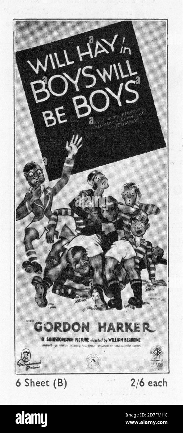 WILL HAY in BOYS WILL BE BOYS 1935 director WILLIAM BEAUDINE based on ...