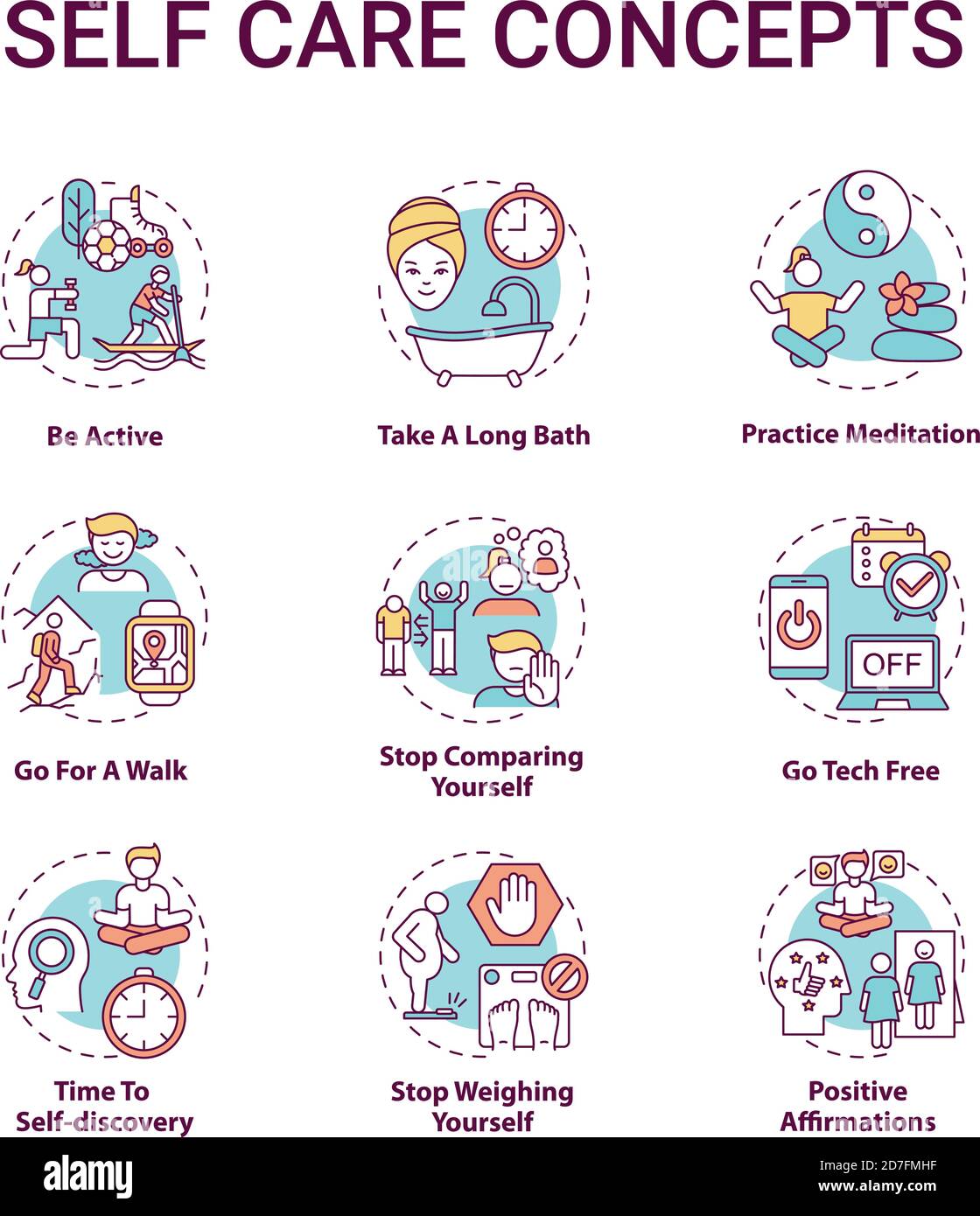 Self care concept icons set Stock Vector Image & Art - Alamy