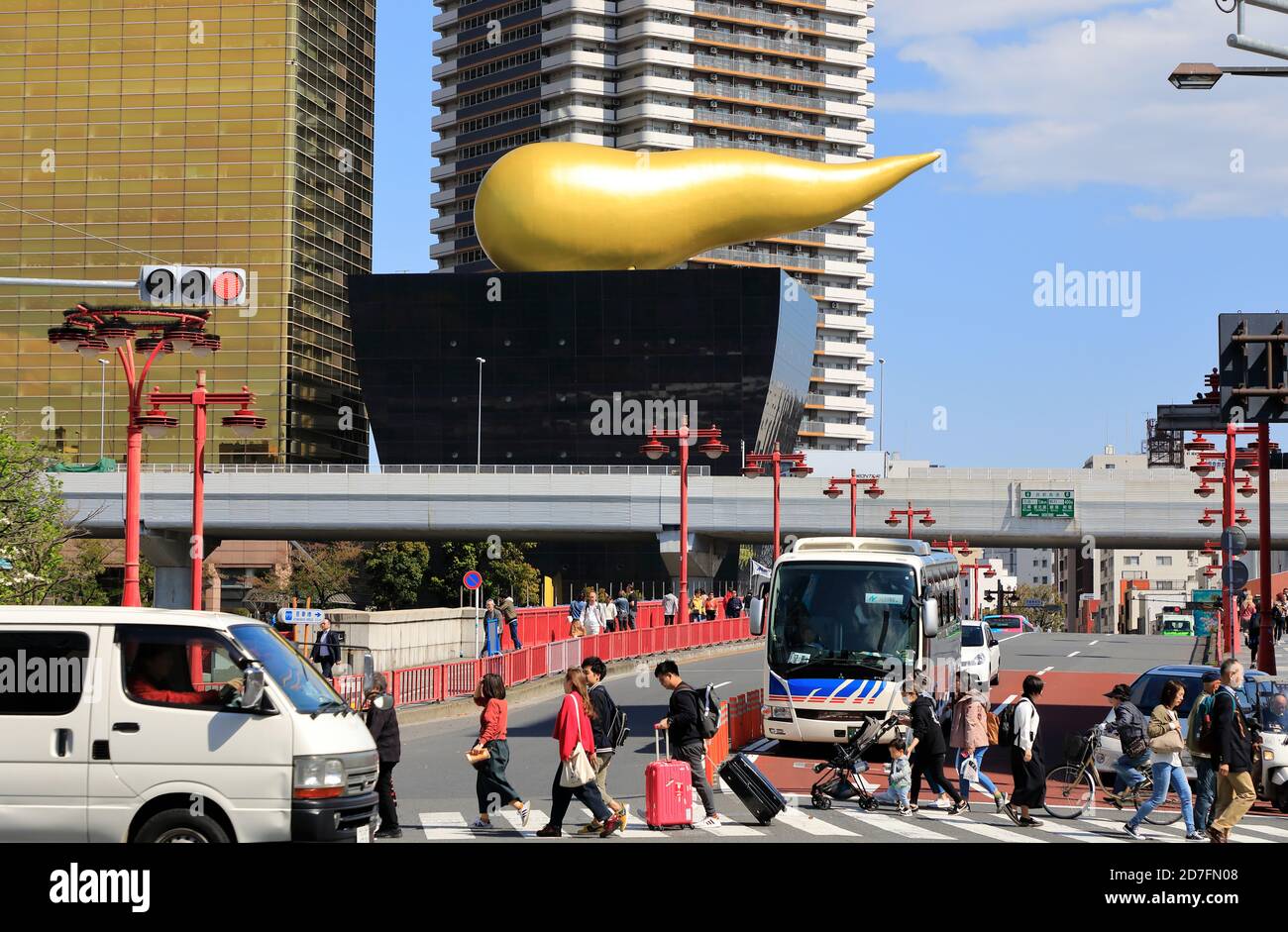 Asahi Breweries headquarters building with the "Asahi Flame" on top of ...