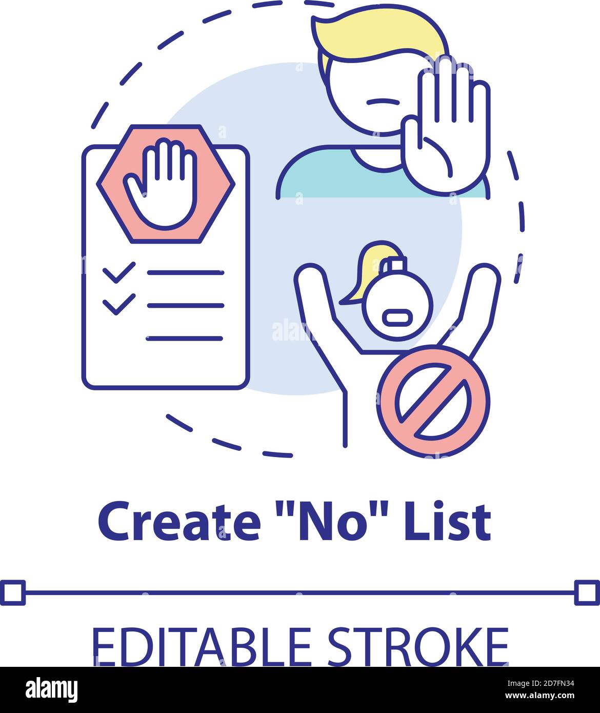 Create no list concept icon Stock Vector Image & Art - Alamy
