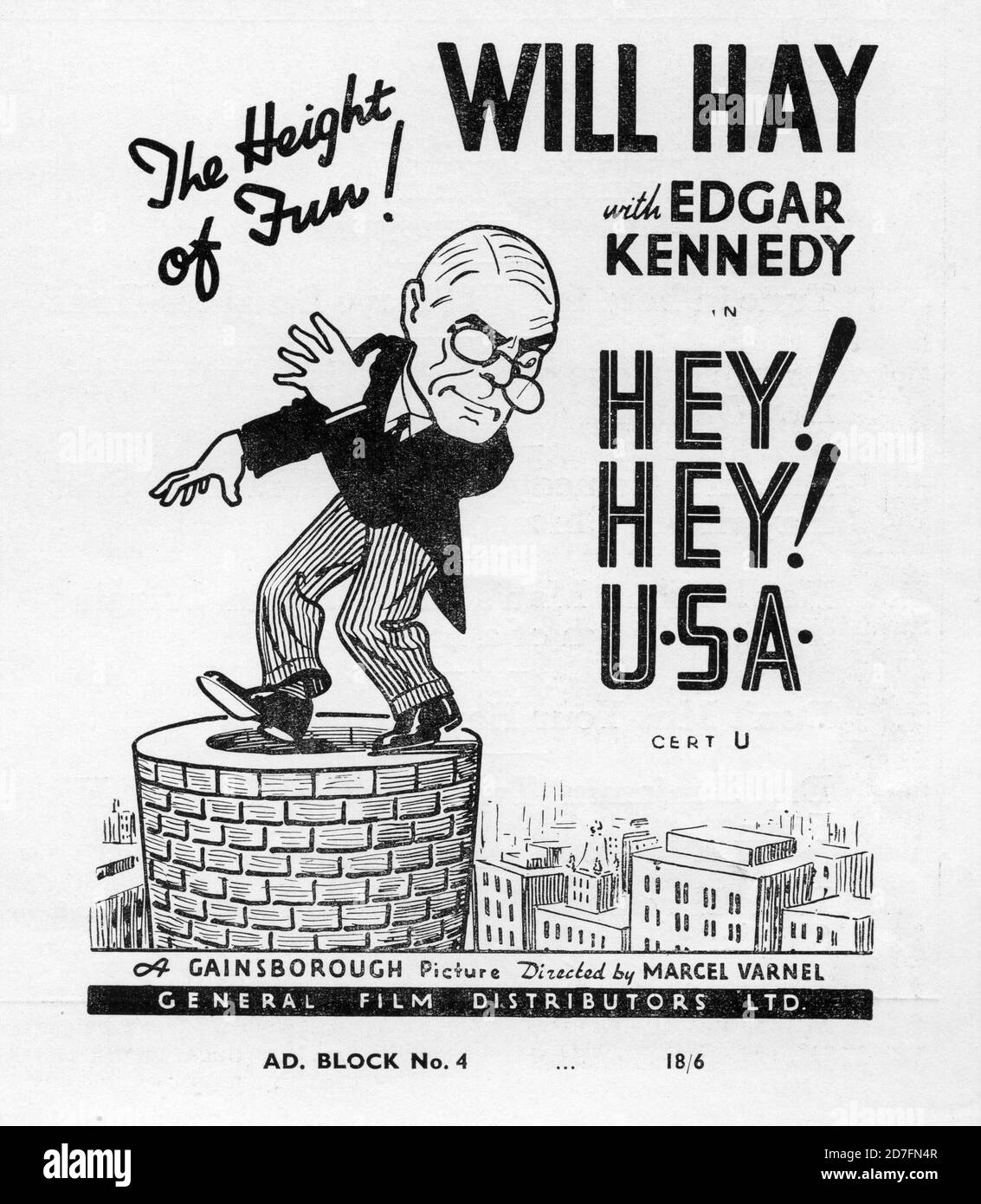 WILL HAY in HEY ! HEY ! U.S.A. 1938 director MARCEL VARNEL Gainsborough ...