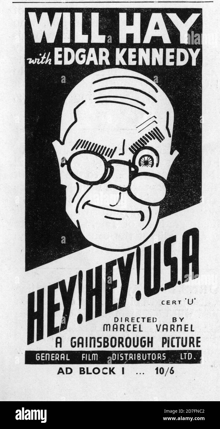 WILL HAY in HEY ! HEY ! U.S.A. 1938 director MARCEL VARNEL Gainsborough ...