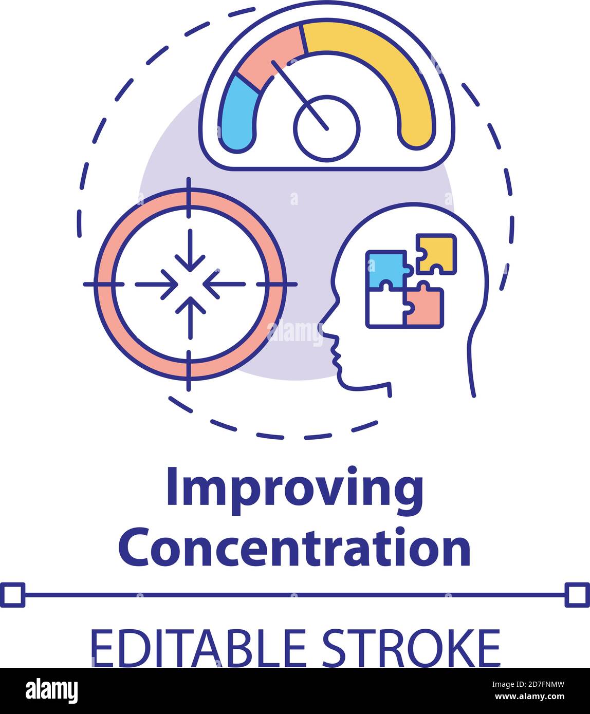 Improving concentration concept icon Stock Vector Image & Art - Alamy