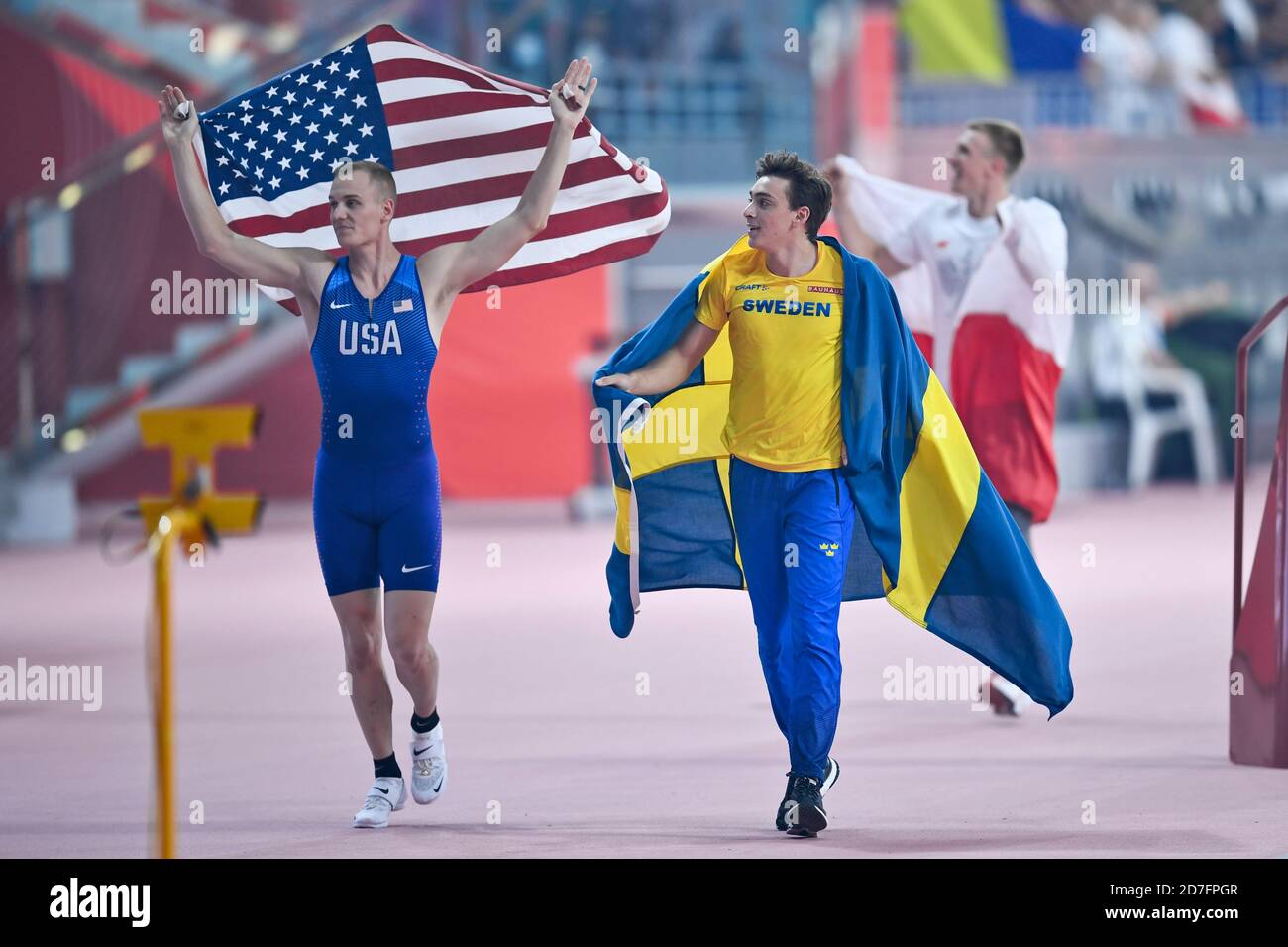 Sam Kendricks (USA, gold medal), Armand Duplantis (Sweden, silver medal ...