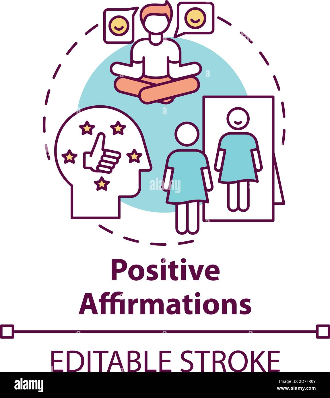 Positive affirmations concept icon Stock Vector Image & Art - Alamy