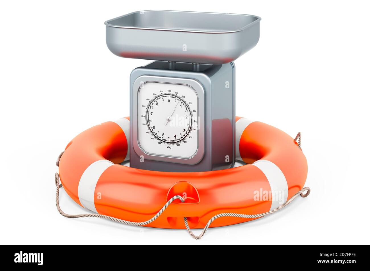 Service and repair of kitchen scales, 3D rendering isolated on white ...