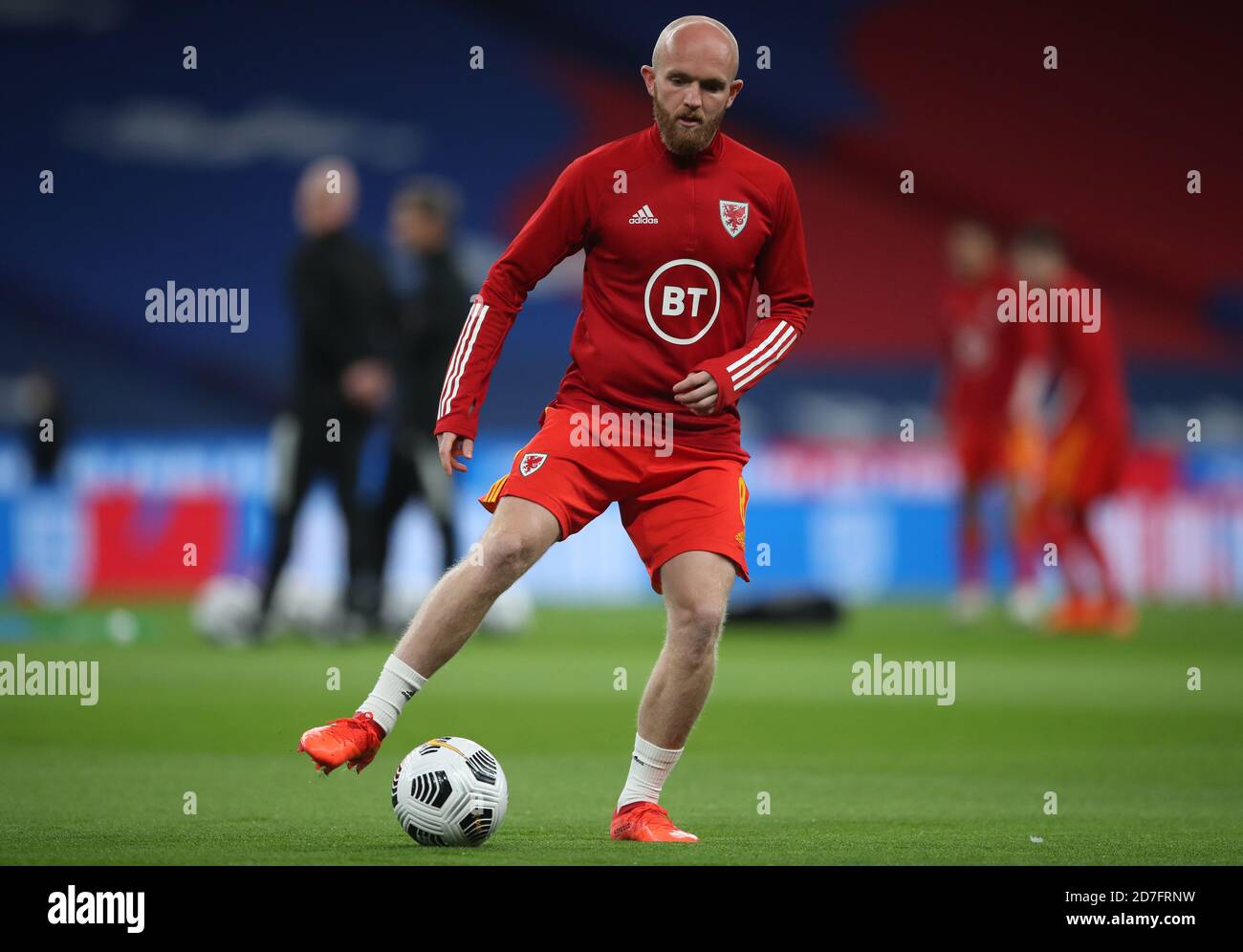 Wales' Jonny Williams during warm up ahead of the international ...