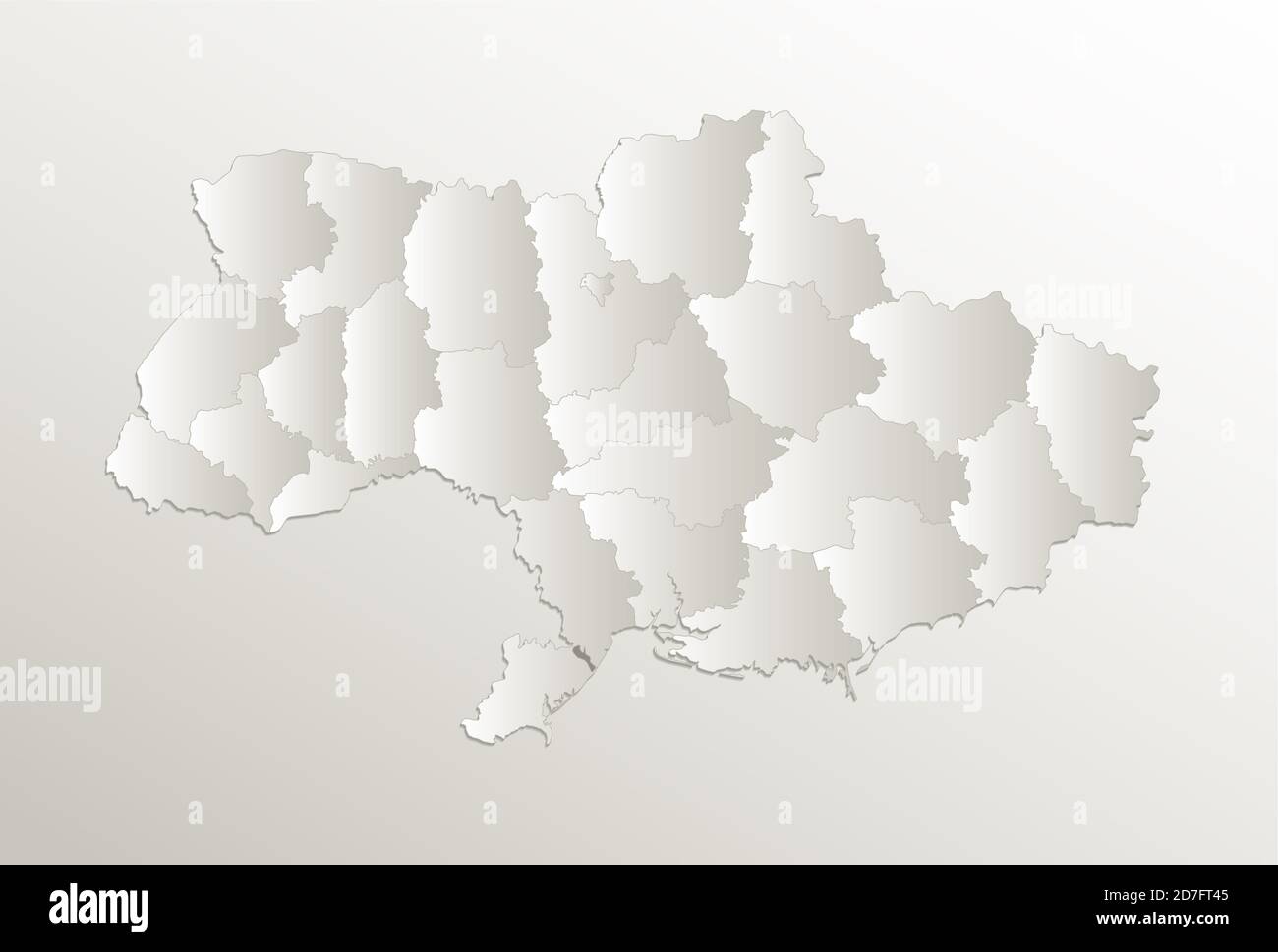 Ukraine map administrative division separates regions and names ...