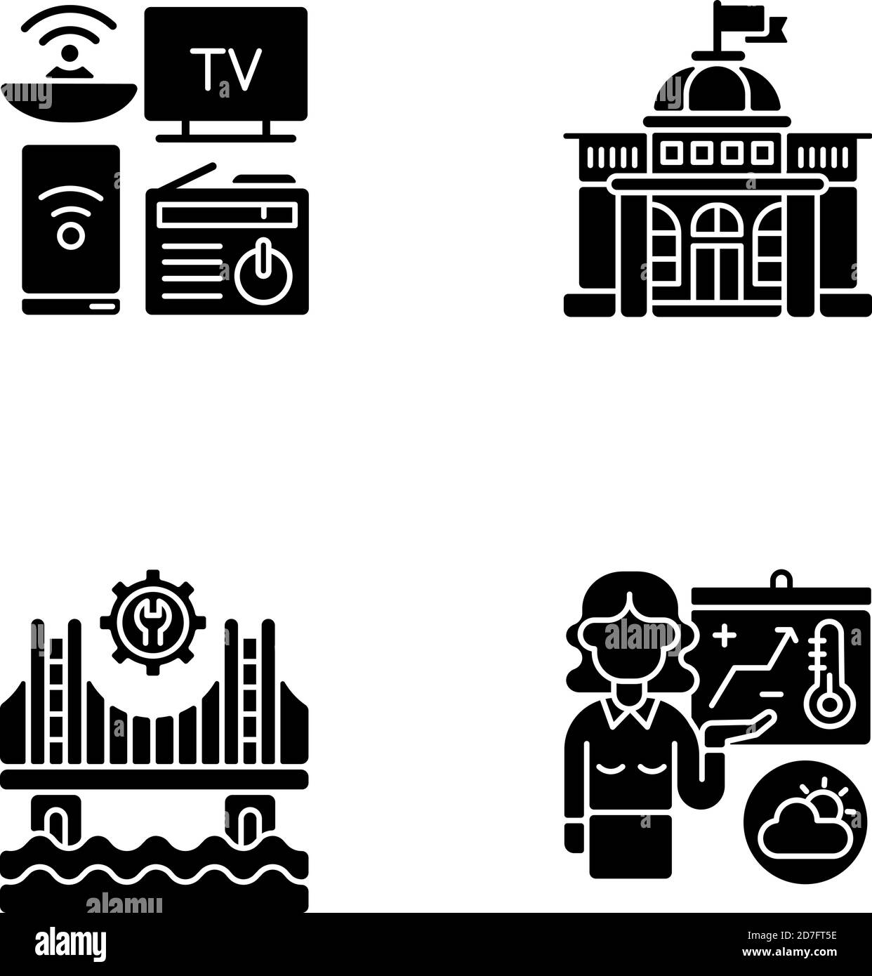 Core services black glyph icons set on white space Stock Vector Image ...