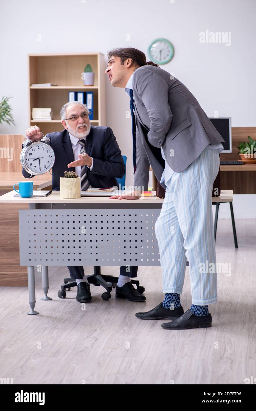 Young employee being late for work Stock Photo - Alamy