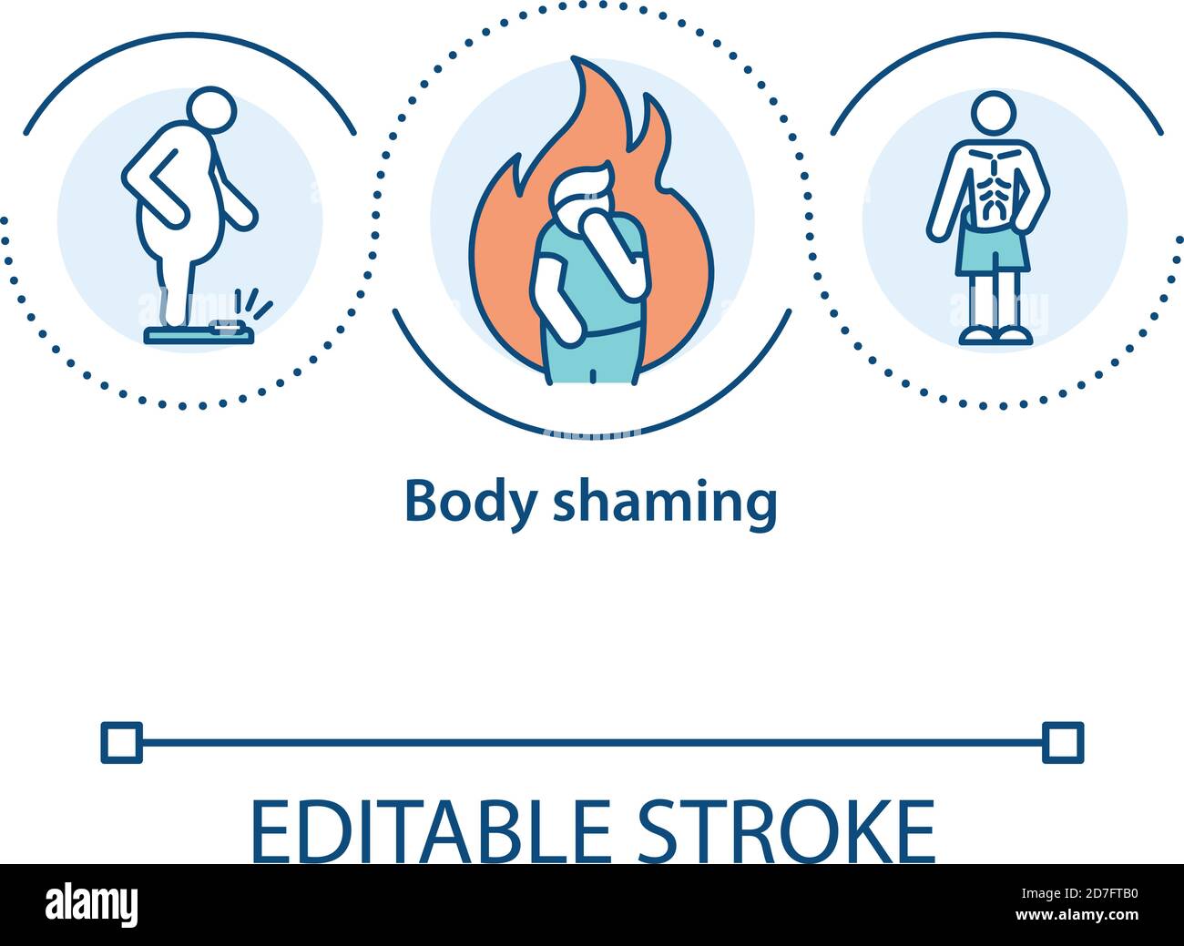 Body shaming concept icon Stock Vector Image & Art - Alamy
