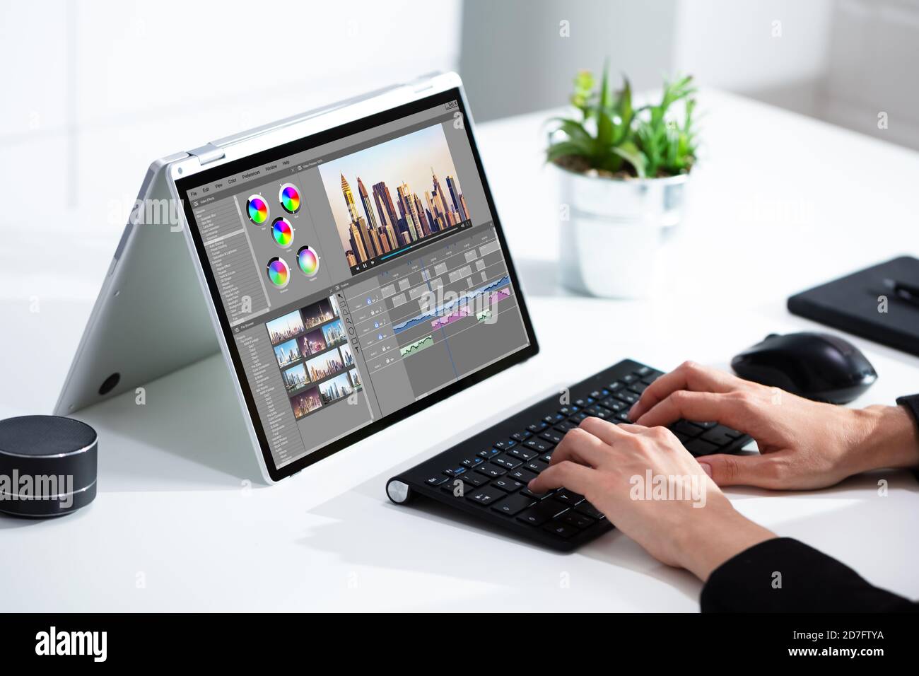 Woman working computer video editing hi-res stock photography and ...