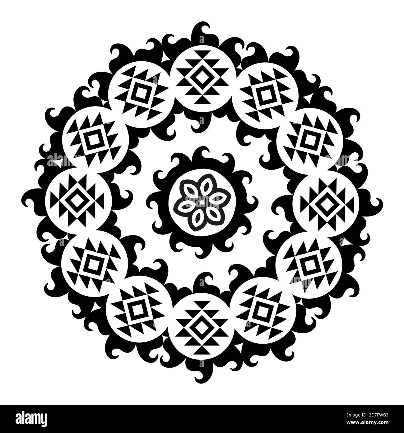 American symbol indigenous ethnic flower signs texture Stock Vector ...