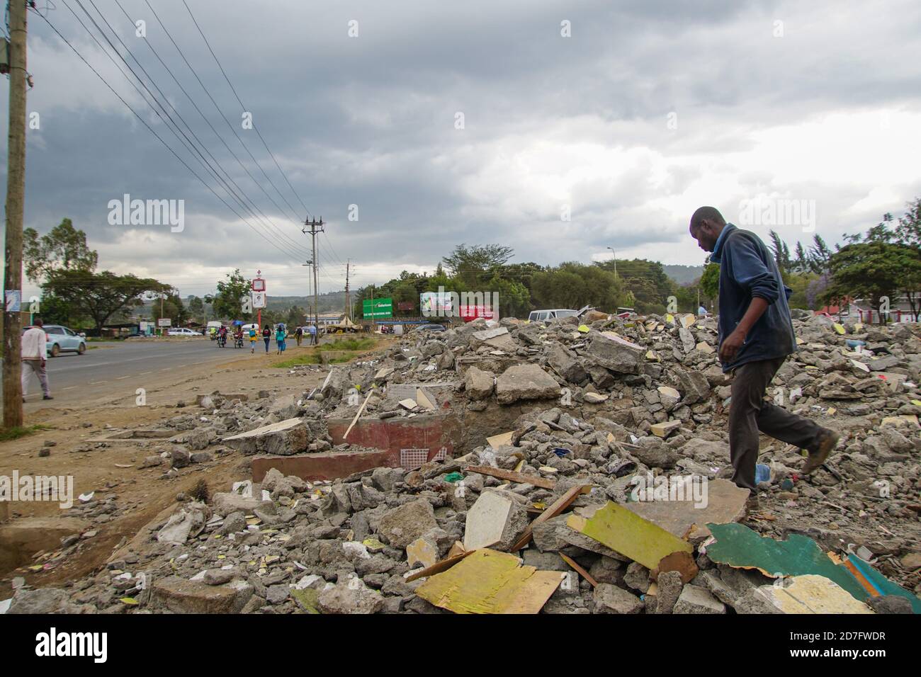 NAKURU, KENYA - Oct 17, 2020: Normal everyday life in the town of ...